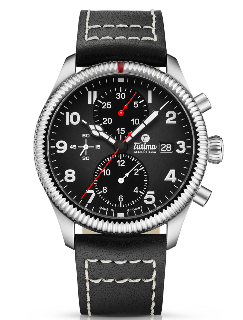Tutima Grand Flieger Classic Chronograph Leather Strap 6408-01